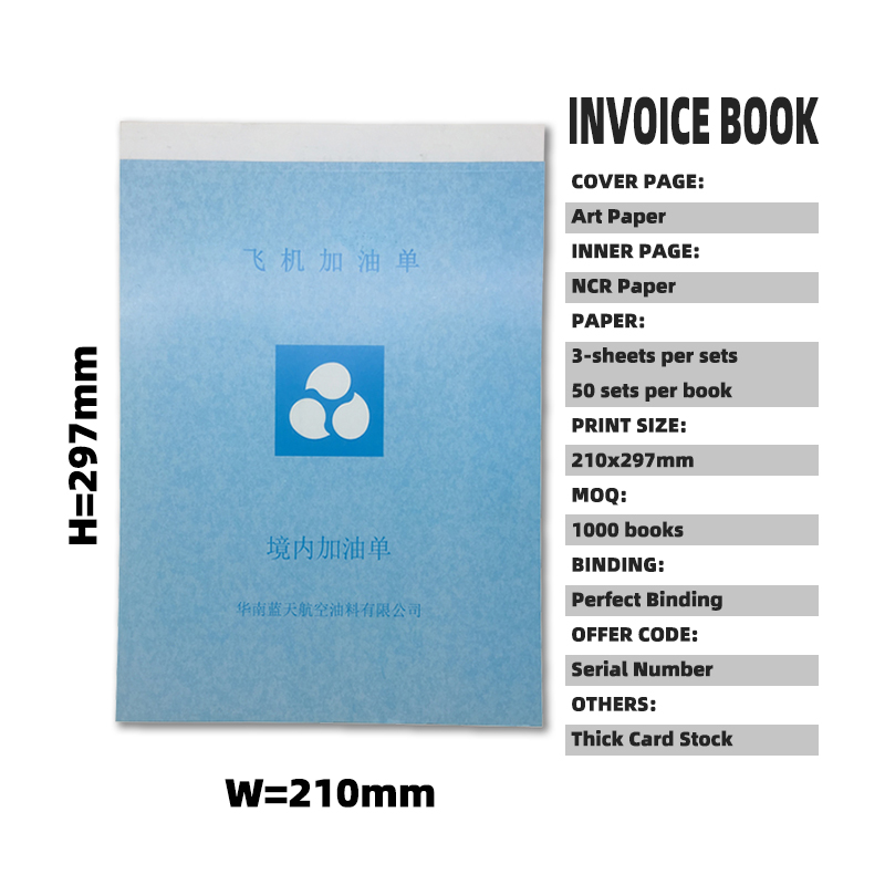Custom Carbon Blue A4 Triplicate Invoice Book Printing | Book Printing ...