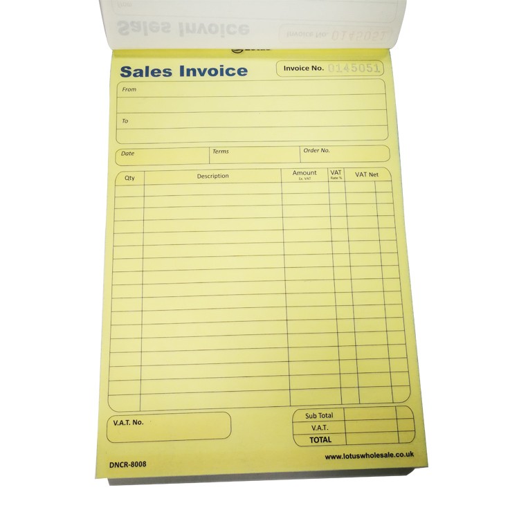 Restaurant Guest Checks Sales Invoice | Book Printing Services